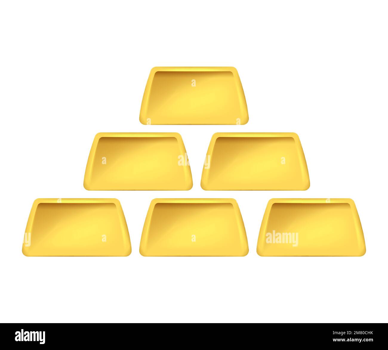 Golden Bars Pyramid isolated on white background. Vector illustration ...
