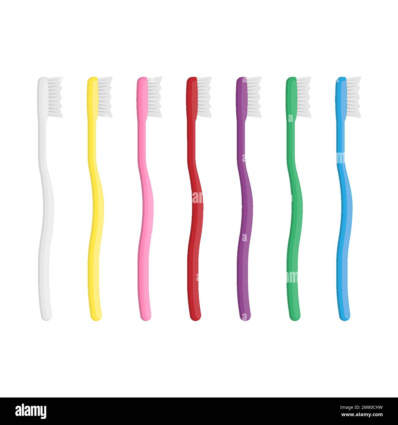 Set of toothbrush isolated on white background. Vector illustration ...