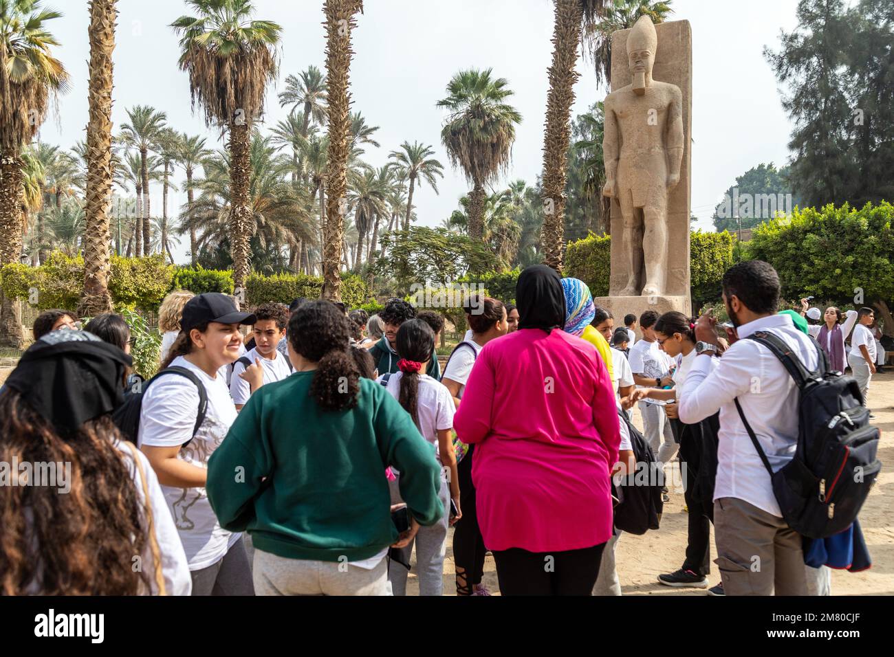 COLOSSUS OF THE MIDDLE EMPIRE BEARING THE NAME OF RAMSES II, MIT RAHINA ...
