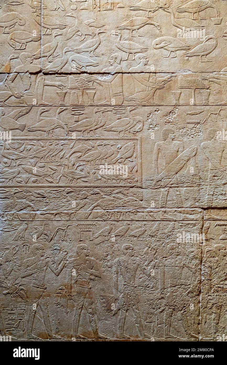 FARM WORK WITH A REPRESENTATION OF THE GAVAGE OF GEESE, BAS-RELIEF IN ...