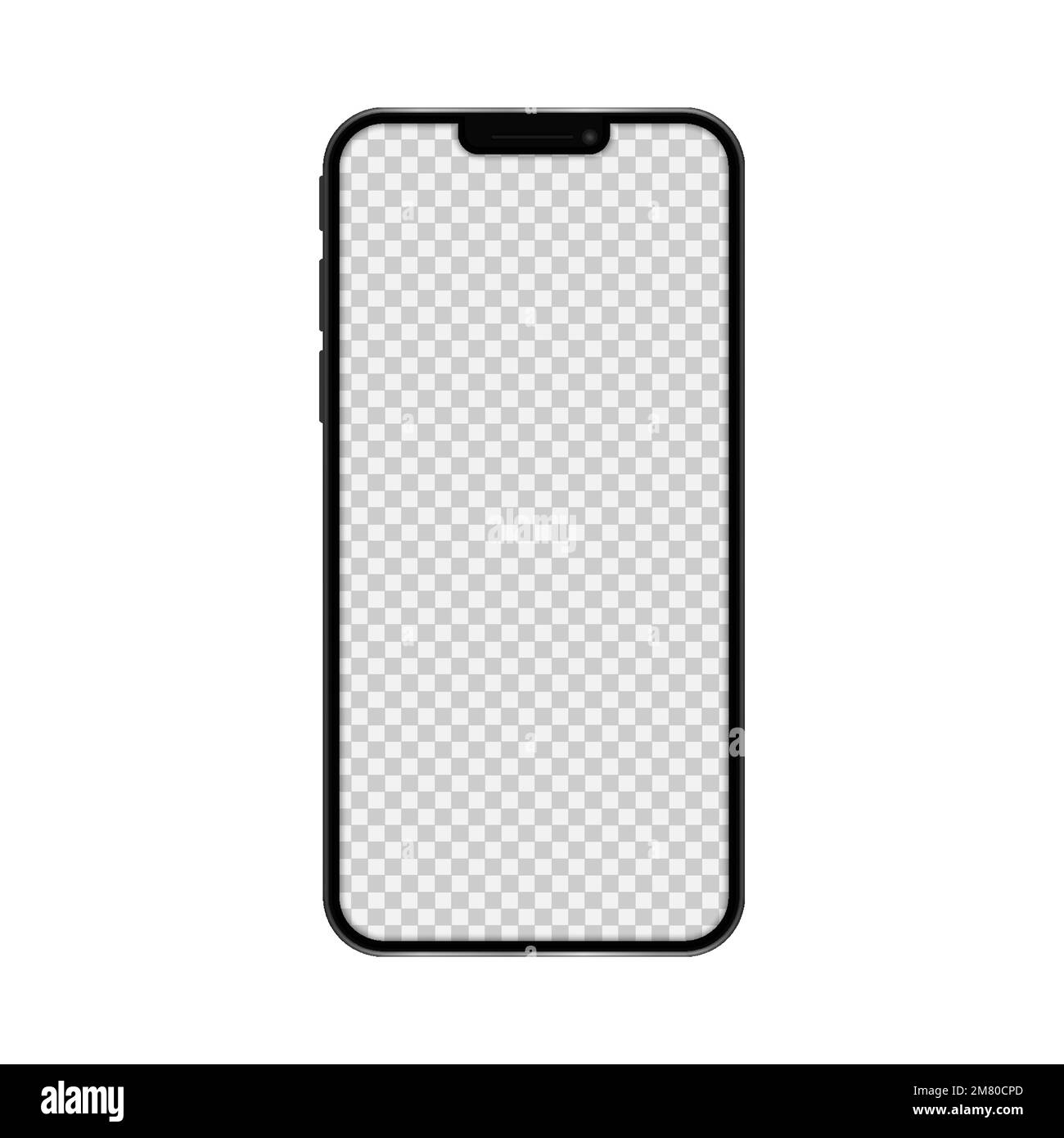 Realistic model smartphone with transparent screen. Smartphone mockup ...