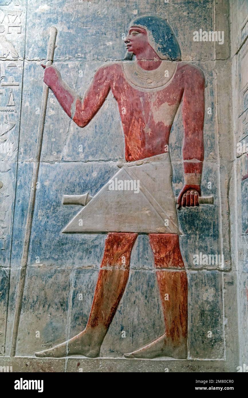 BAS-RELIEF OF KAGEMNI, VIZIER DURING THE REIGN OF KING TETI, SAQQARA ...