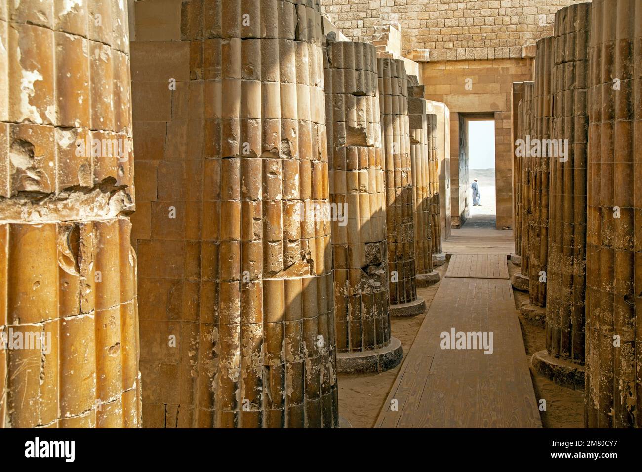 COLUMNS AT THE ENTRANCE TO THE TEMPLE OF THE SAQQARA NECROPOLIS FROM ...