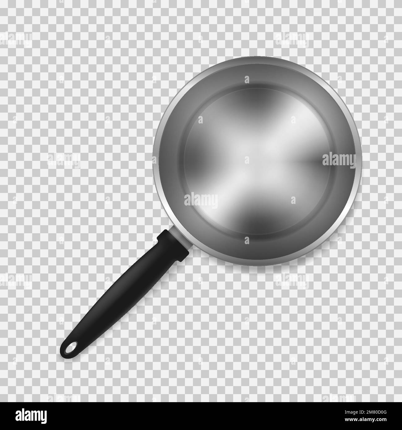 Top view of empty frying pan isolated on transparent background. Vector ...
