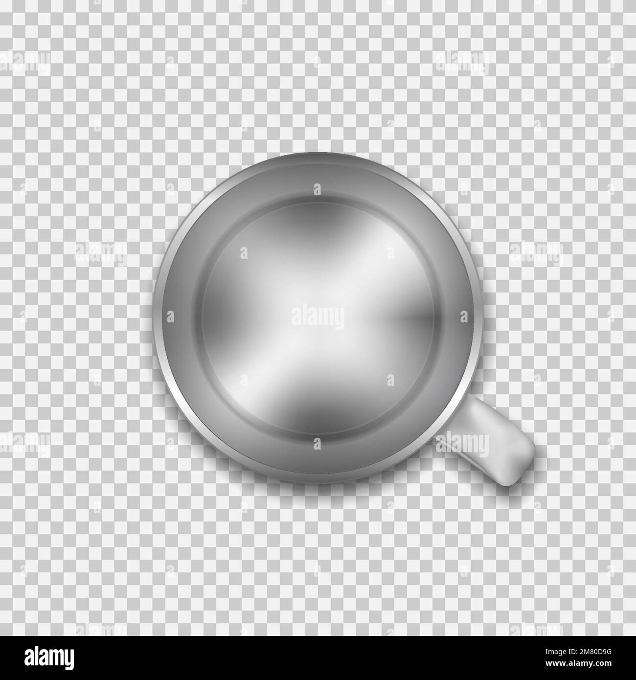 Top view stainless steel cup isolated on transparent background. Vector ...