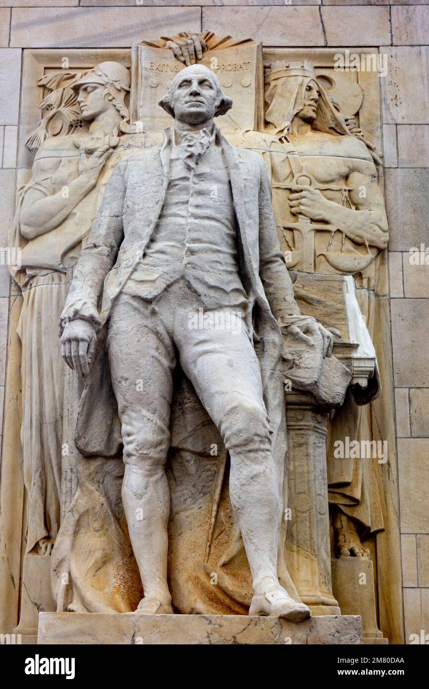 Statue on Washington Square Arch by Alexander Stirling Calder of George ...