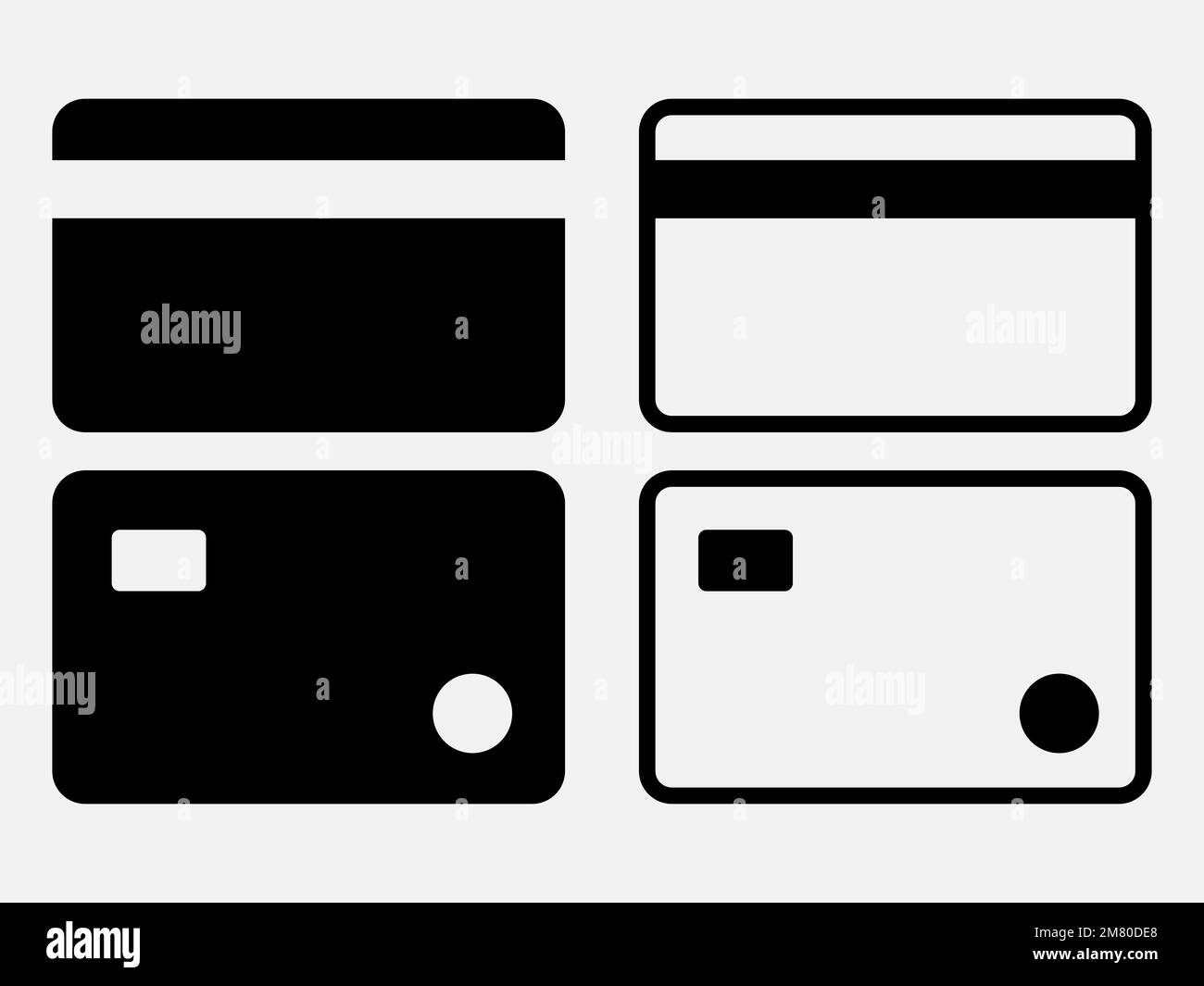 Set of bank card, credit card icon. Payment sign. Vector illustration ...