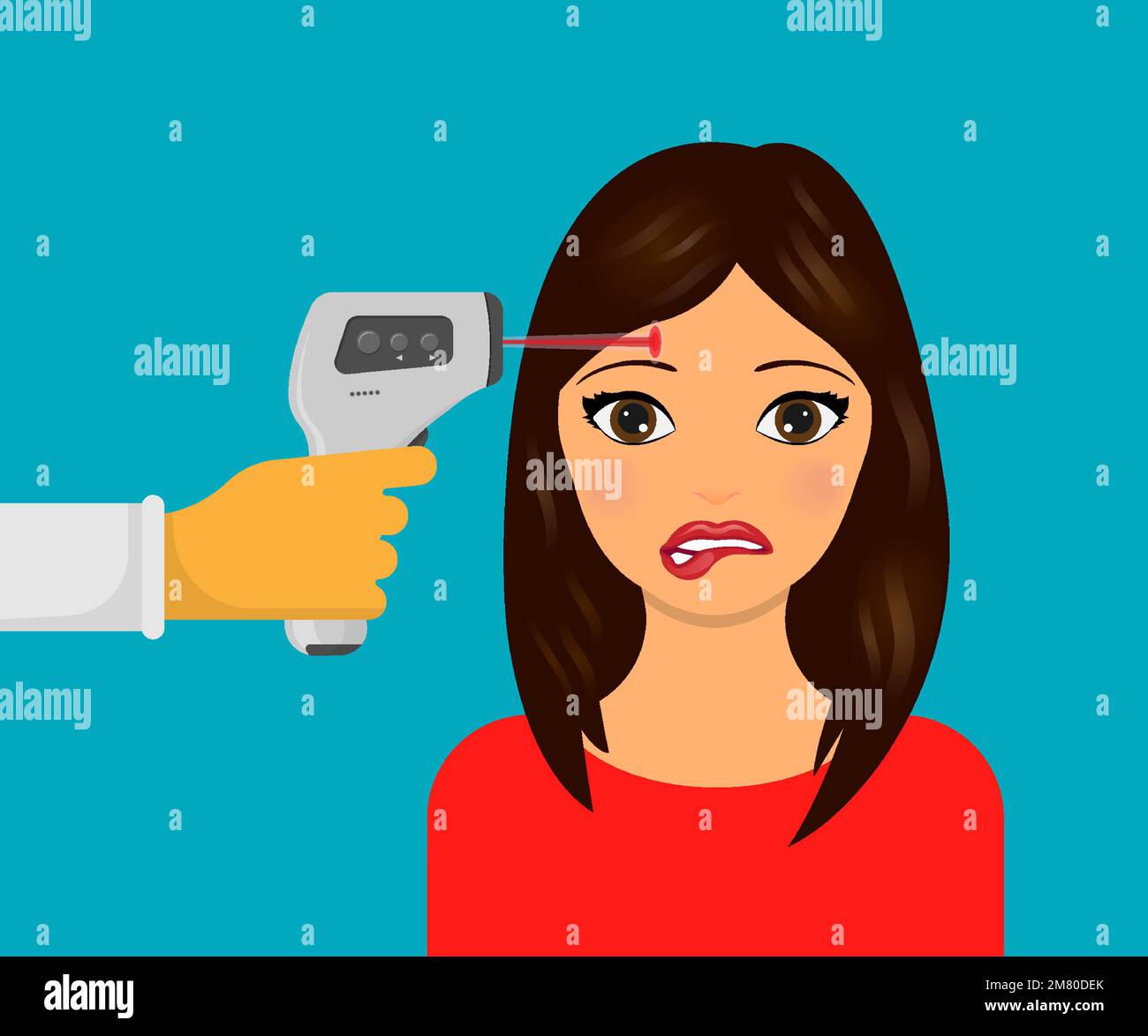 Hand holding a digital thermometer Stock Vector Images - Alamy