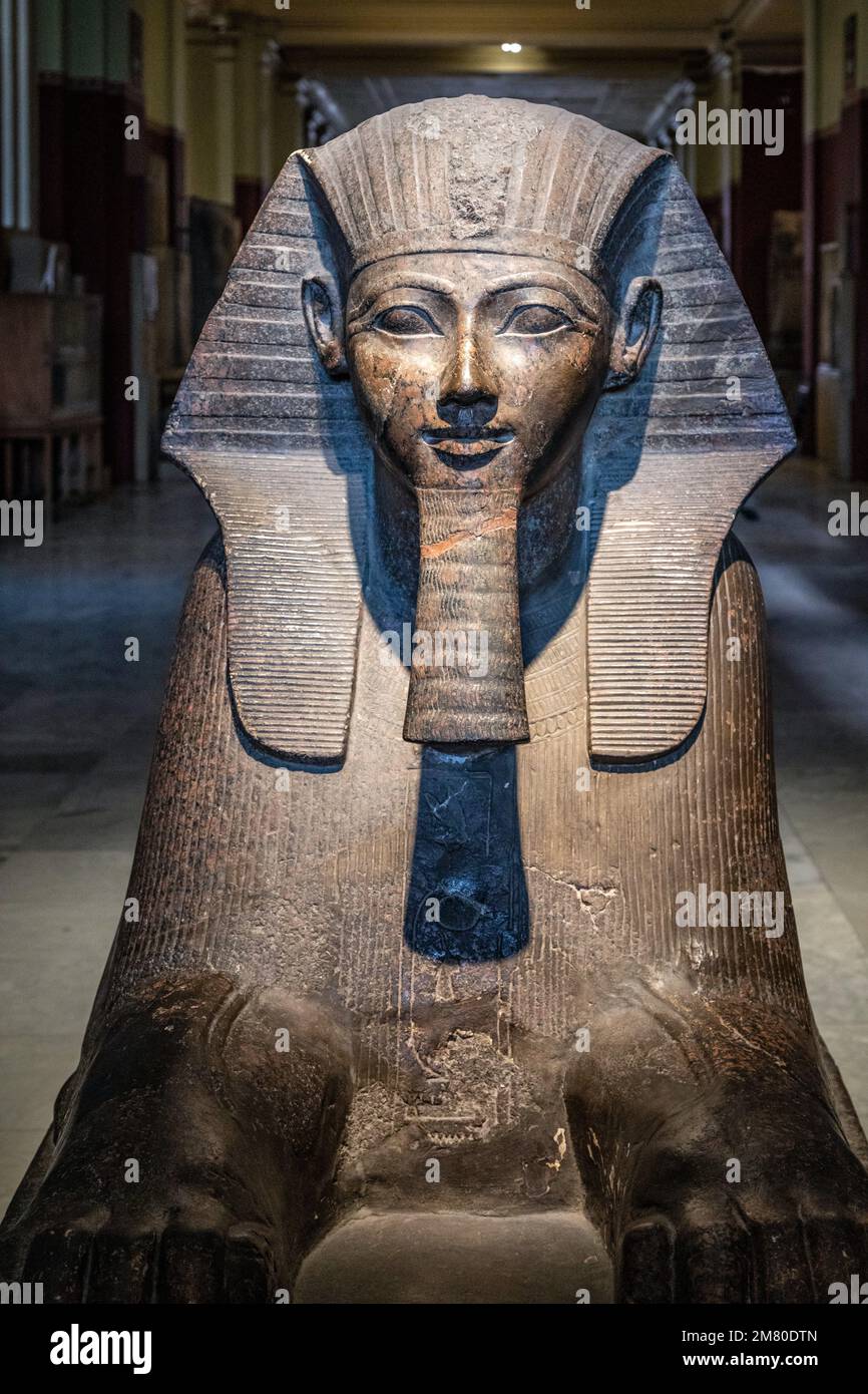 SPHINX OF QUEEN HATSHEPSUT OF THE 18TH DYNASTY, EGYPTIAN MUSEUM OF ...