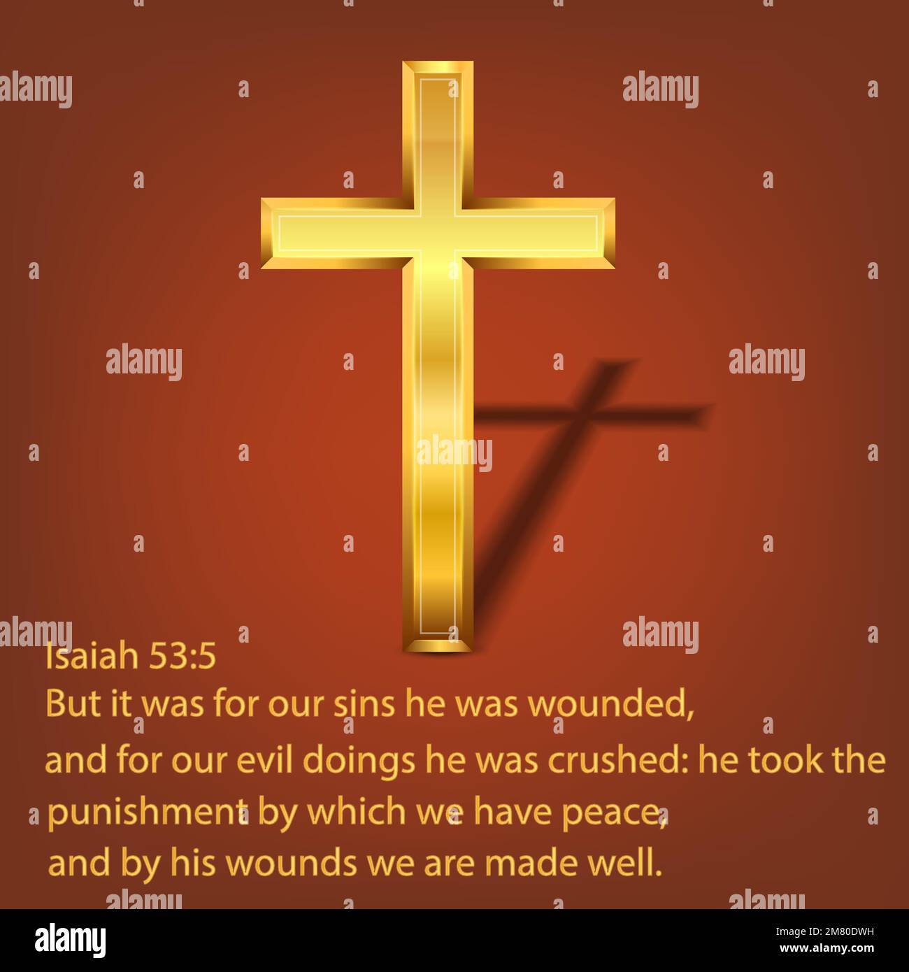 Golden Christian cross. Realistic cross isolated on background. Vector ...