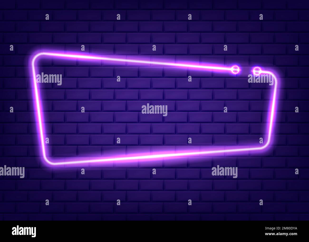 Neon rectangle frame or neon lights sign. Vector illustration. Eps 10 ...