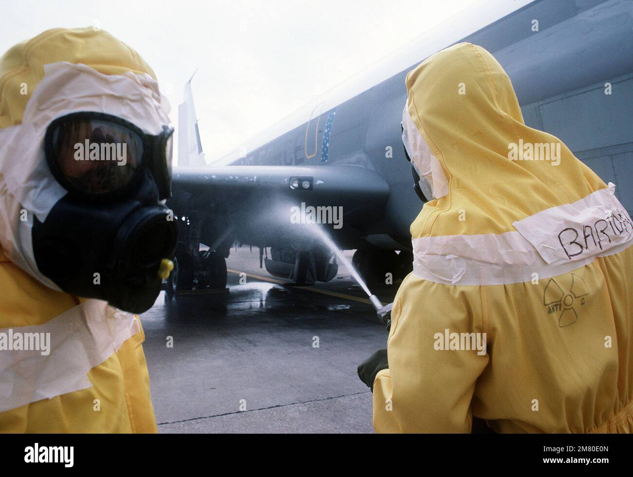 Members of the Disaster Response Force, wearing nuclear-biological ...