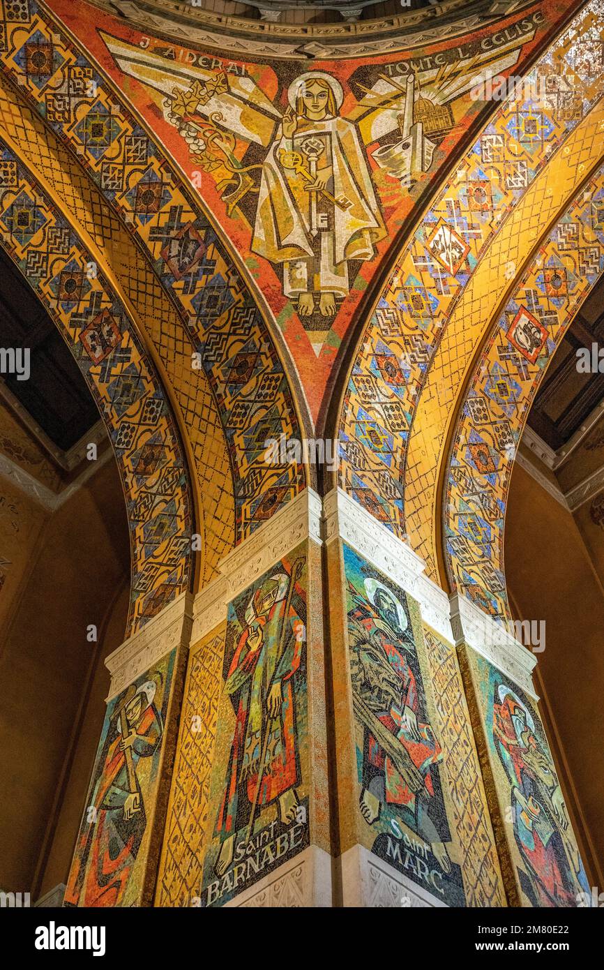 SOUTH PILLAR COVERED IN MOSAICS MADE BY PIERRE GAUDIN, BASILICA OF ...