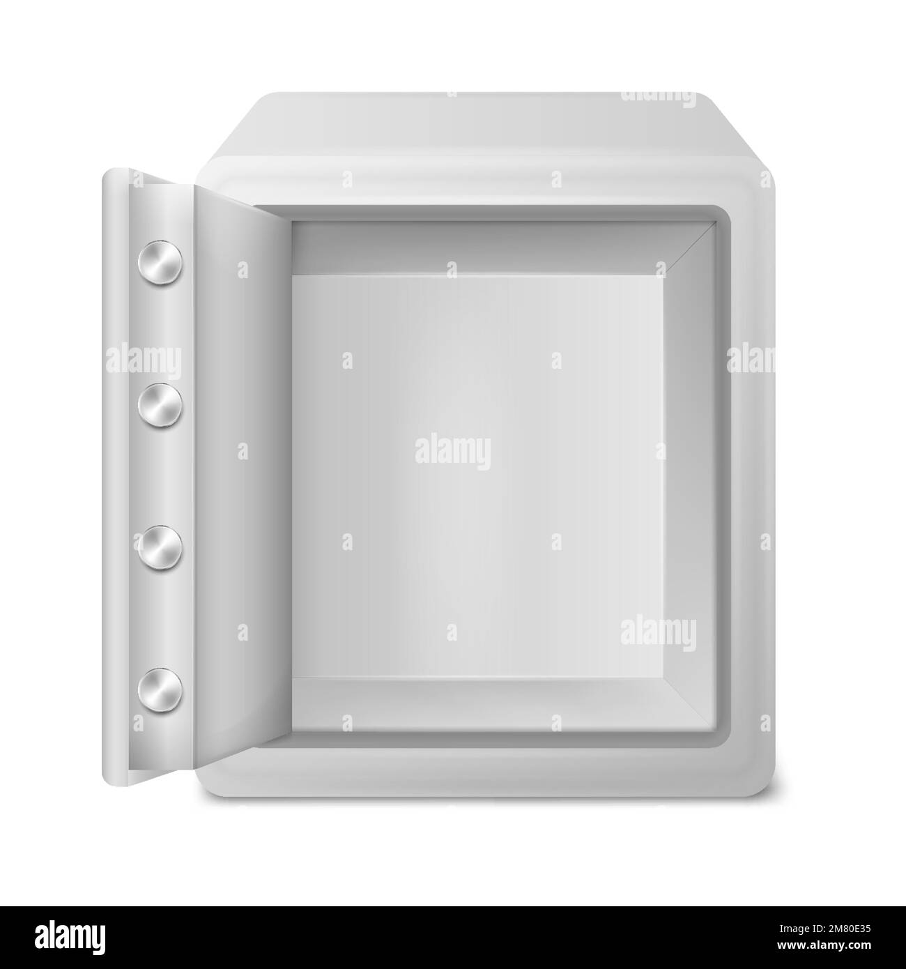 Realistic shiny open empty safe. Metal Safe Bank Box isolated on white ...