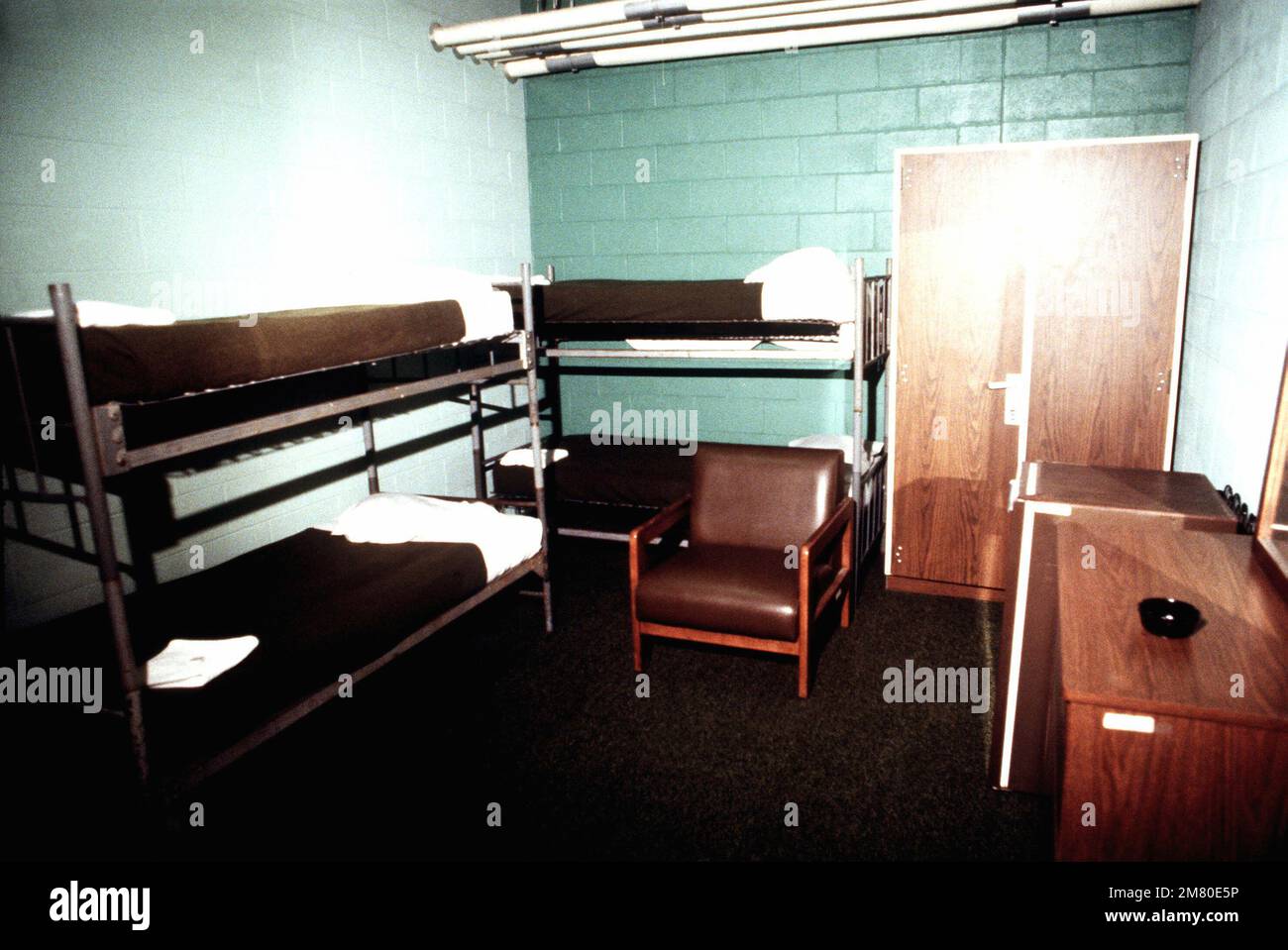 An interior view of bachelor enlisted quarters (BEQ). Base: Kwang Ju ...