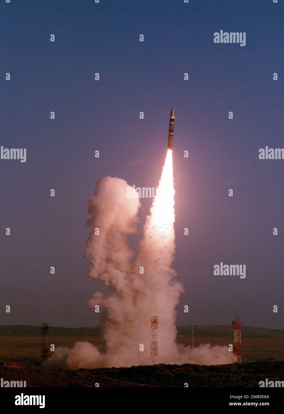 A ground-to-air view of an MGM-118A Peacekeeper international ballistic ...