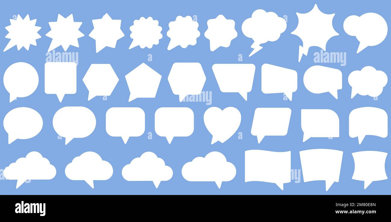 Blank empty white speech bubbles. Vector illustration. Eps 10 Stock Vector Image & Art - Alamy