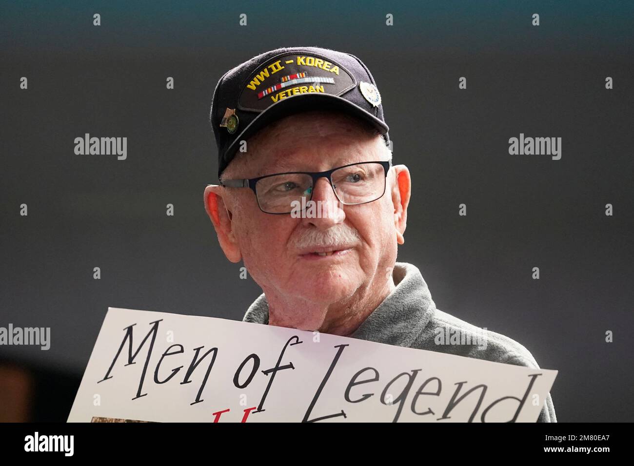 World War II veteran Harry Hammer, 94, participates in an event ...