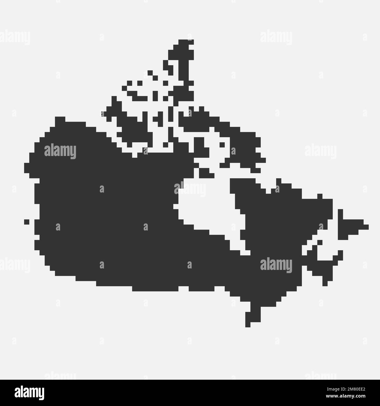 Pixel black of Canada map. Map of Canada. Silhouette of Canada country ...