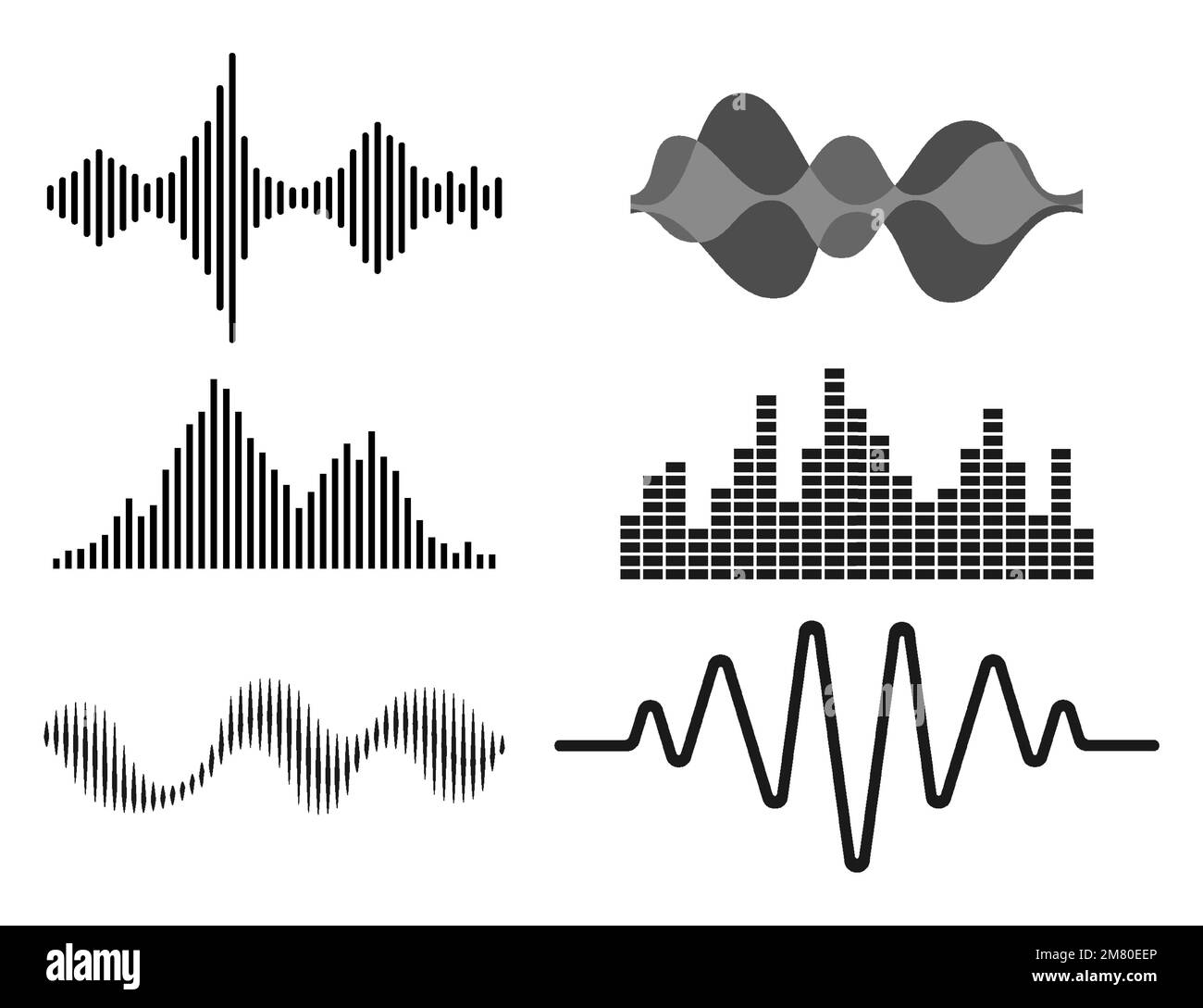 Frequency audio waveform, music wave HUD interface elements, voice ...
