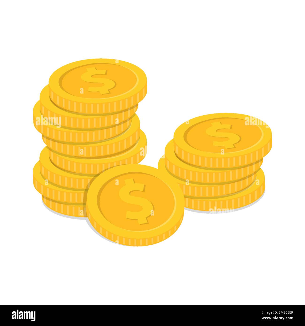 Stack of coins. Pile of gold coins. Golden penny cash pile, treasure ...