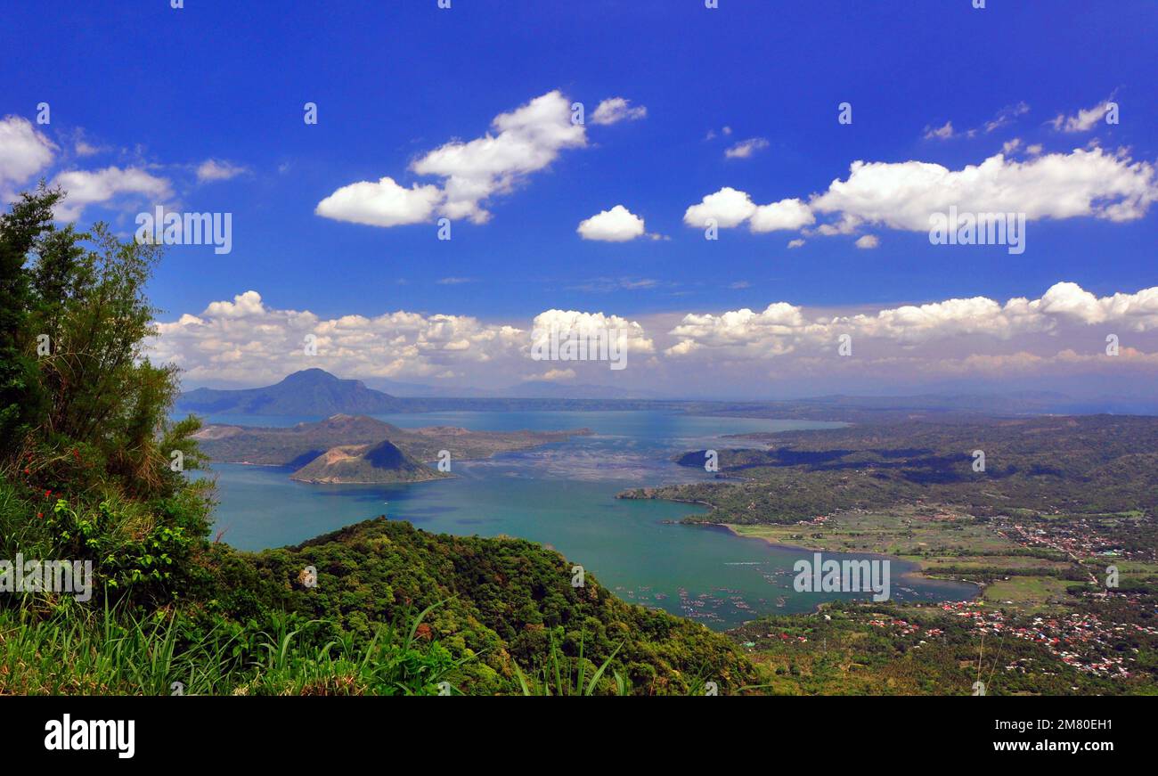 A bird's eye view of the smallest active volcano in the world, the Taal ...