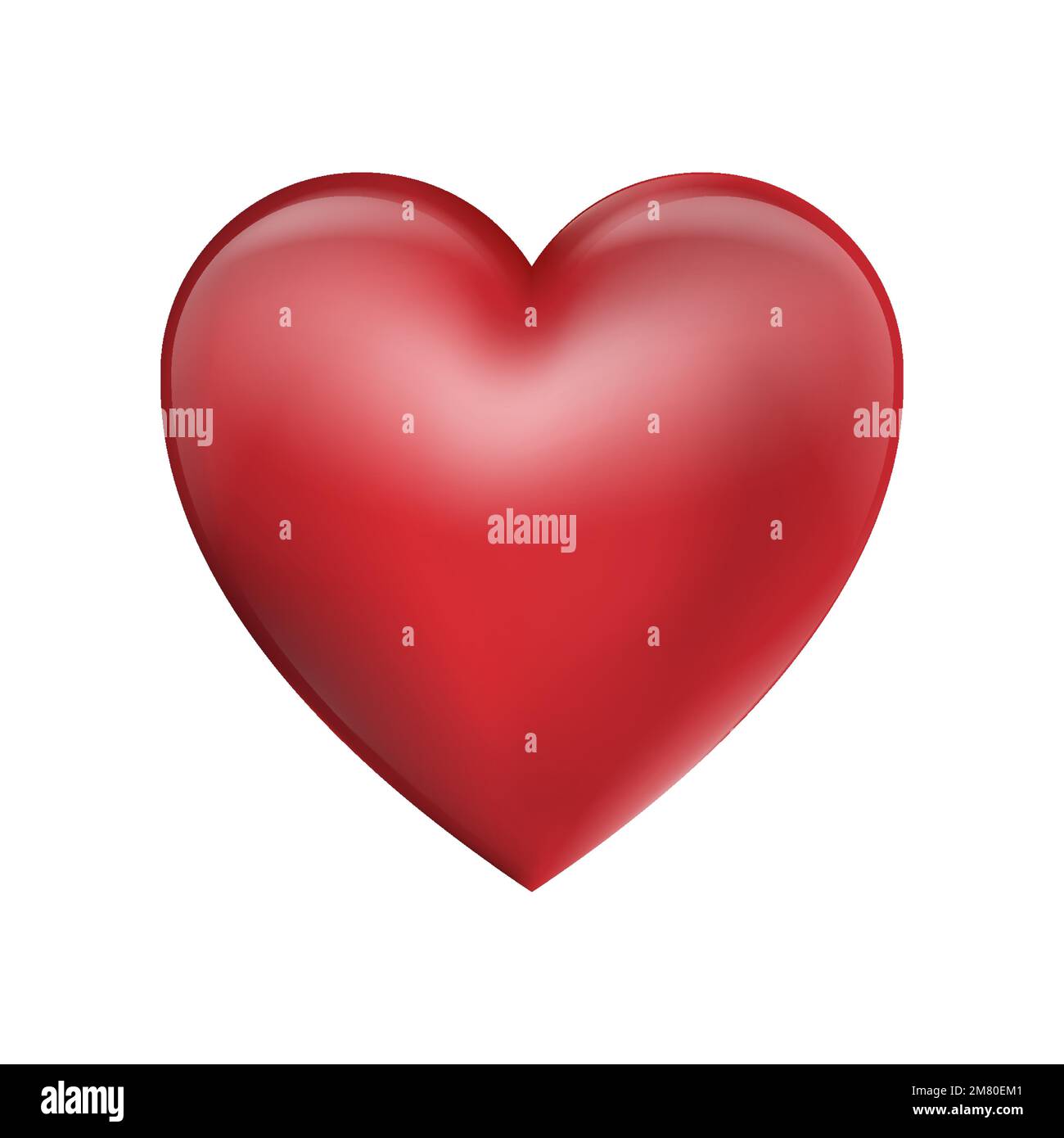 Realistic red heart isolated on white background. Vector illustration ...
