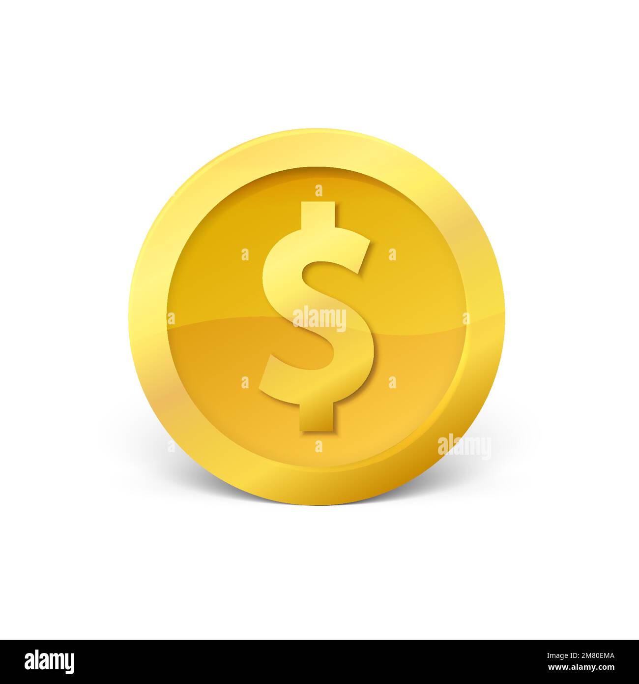 3d realistic gold coin icon isolated on white background. Vector ...