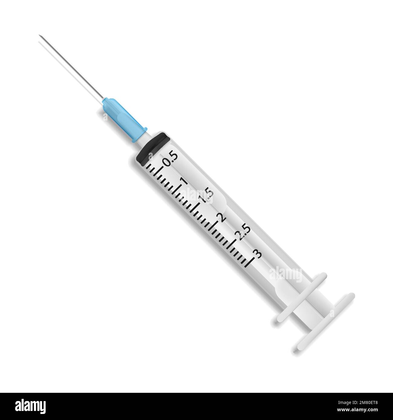 Realistic medical disposable syringe with needle. Applicable for ...
