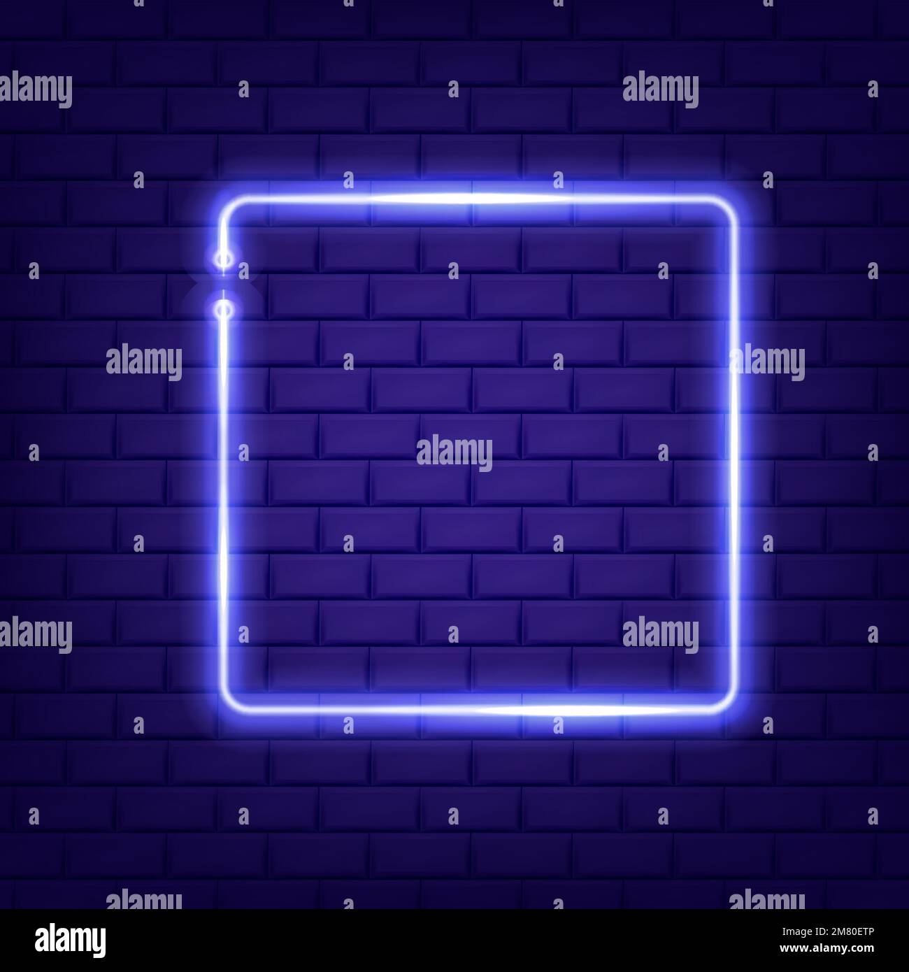 Neon rectangle frame or neon lights sign. Vector illustration. Eps 10 ...