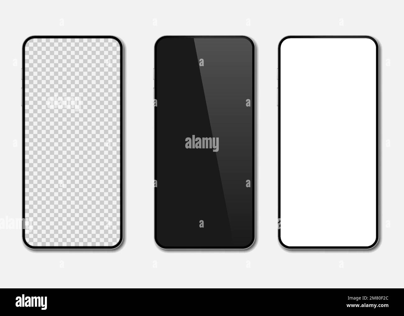Realistic smartphone mockup set. Cellphone display front view mock up ...