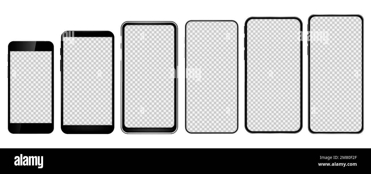 Realistic models smartphone with transparent screens. Smartphone mockup ...