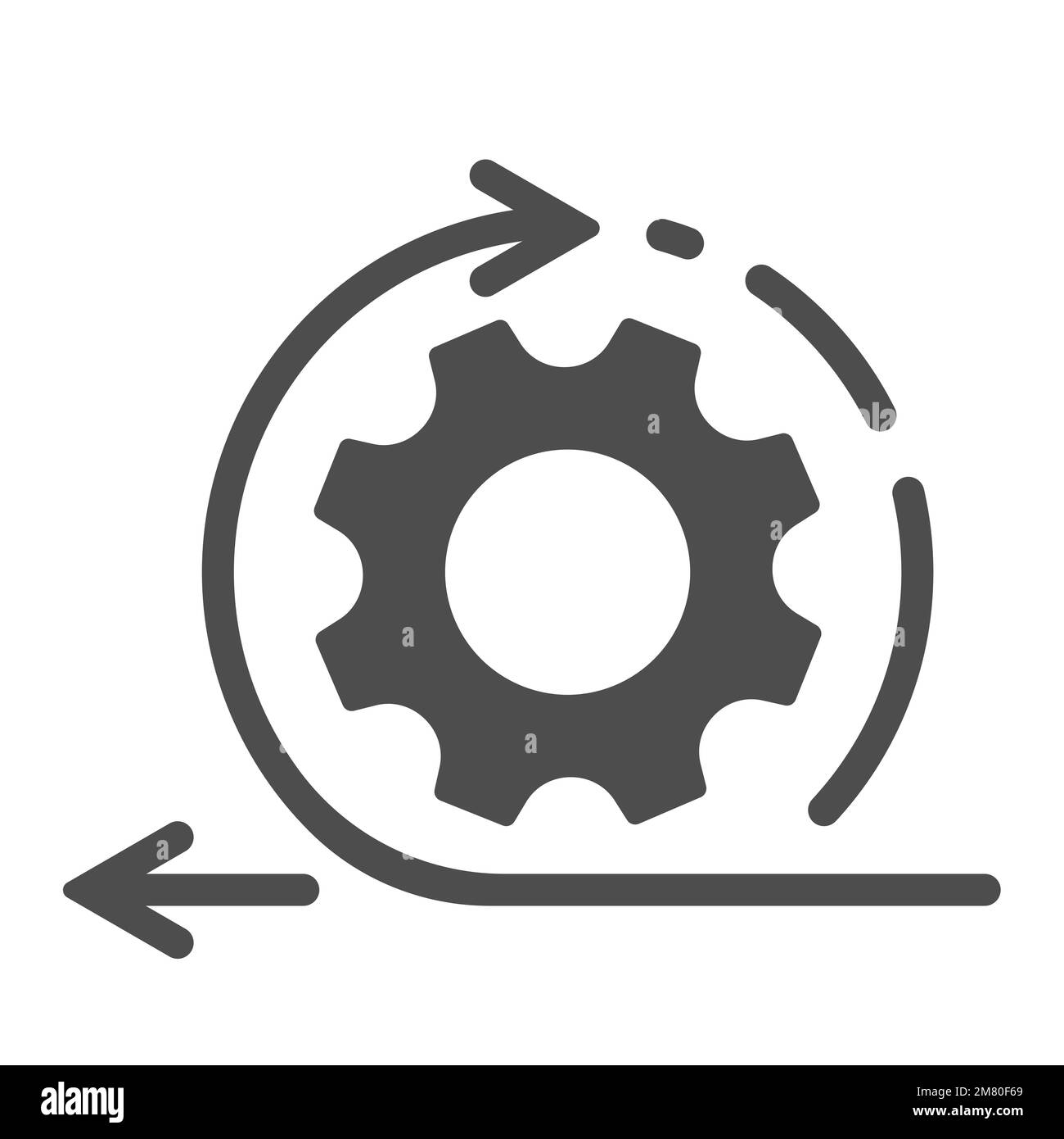 Agile process line icon. Gear, arrow, circle, cycle Vector illustration ...