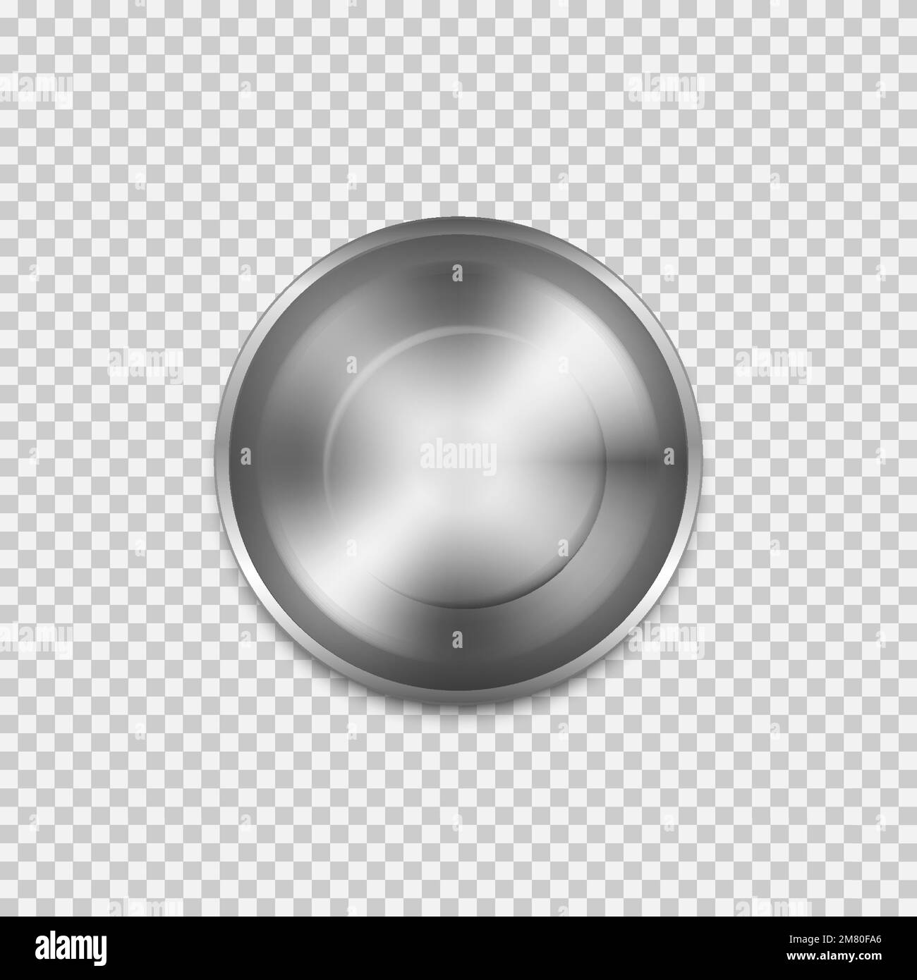 Stainless steel empty plate, Top view isolated on transparent ...