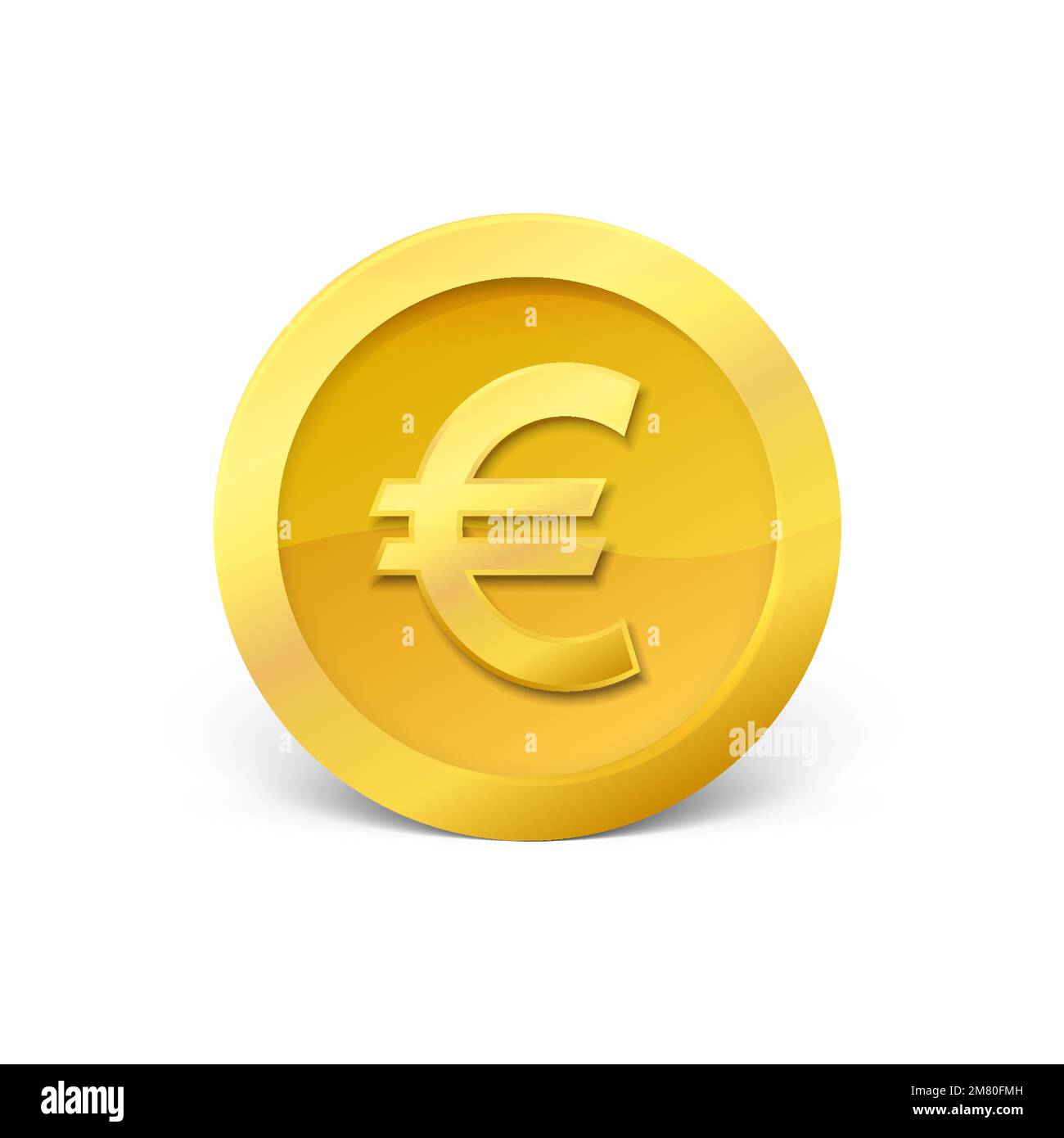 3d realistic gold coin icon isolated on white background. Gold euro ...