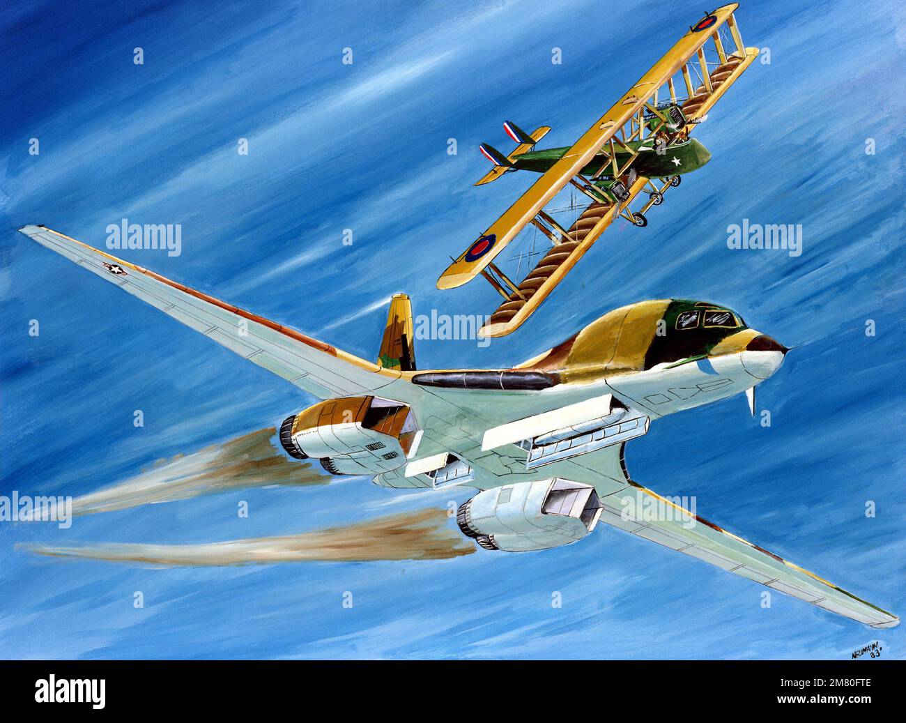 Artwork: "Two Generations of B-1's (1918-1983)" Artist: Karl Neumann ...