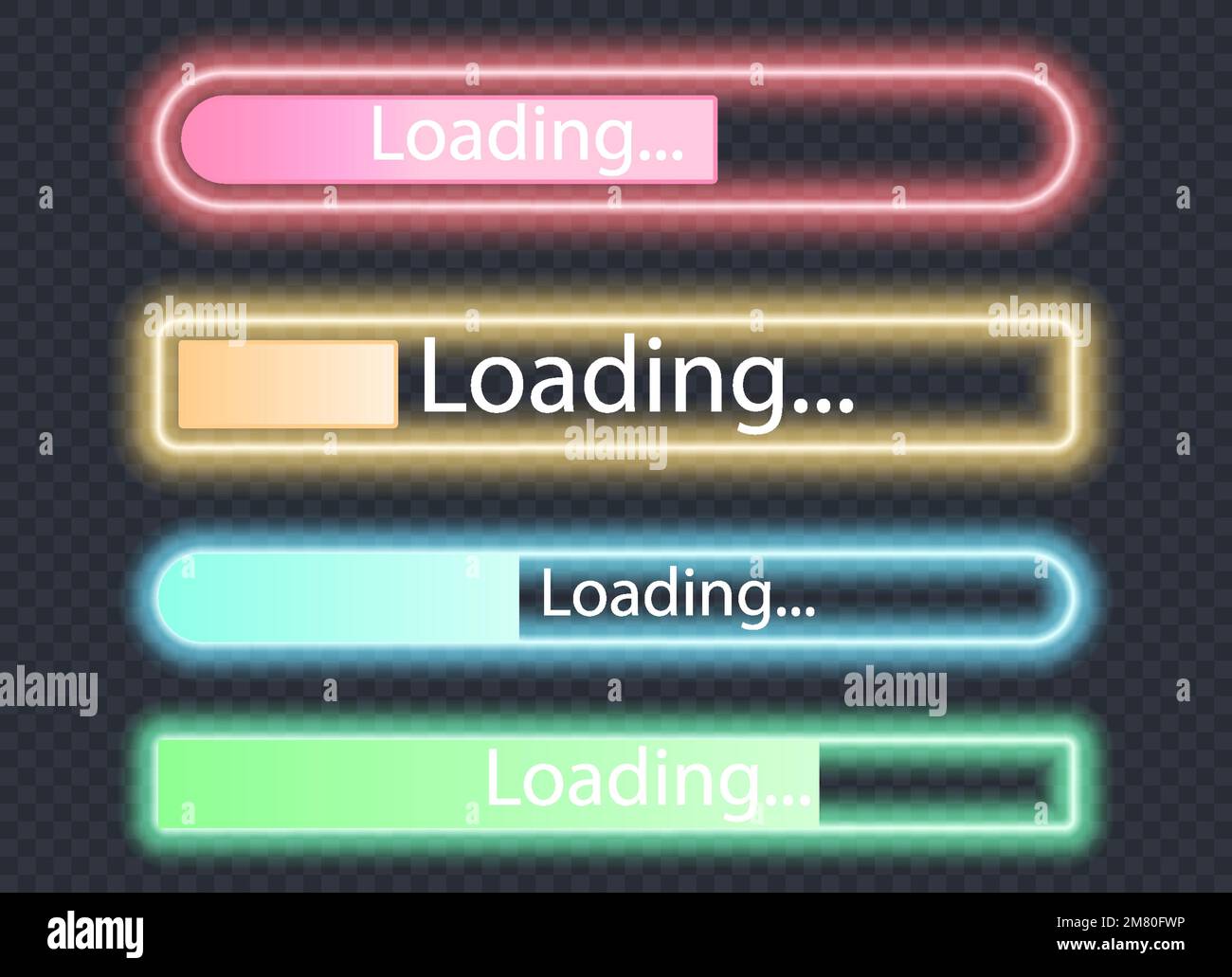 Set of loading icons, load indicator sign, waiting symbols. Vector ...
