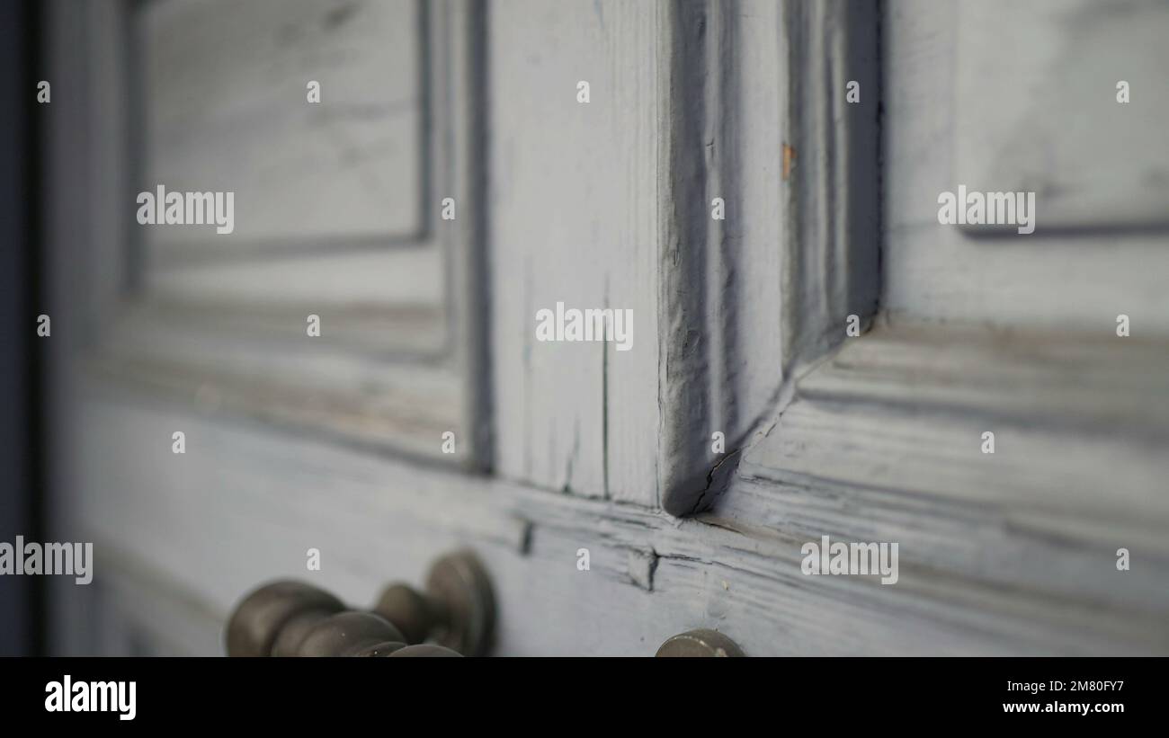 Old antique door texture background with doorknob Stock Photo - Alamy