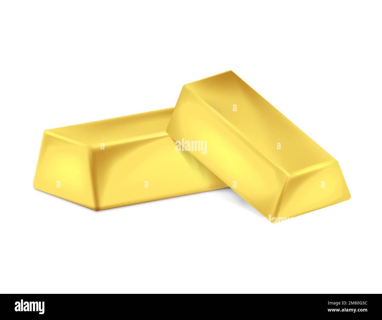 Two Gold bars isolated on white background. Vector illustration. Eps 10 Stock Vector Image & Art ...