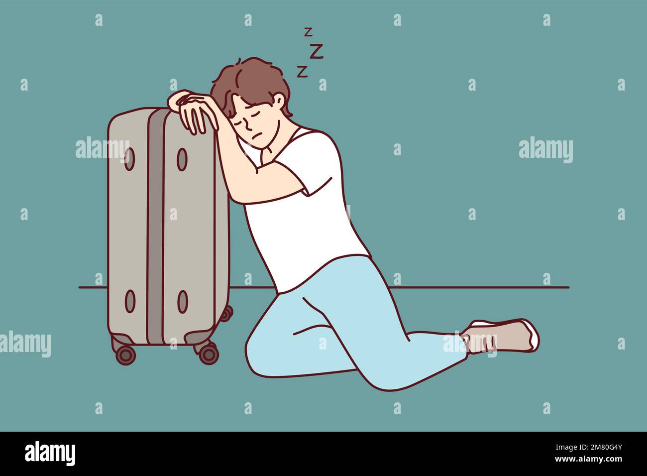 Young homeless man sitting on Stock Vector Images - Alamy