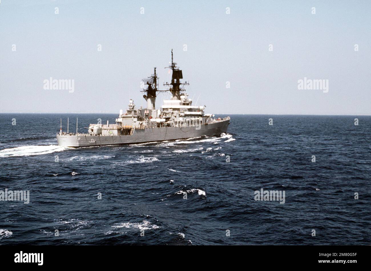 A starboard quarter view of the guided missile cruiser USS HORNE (CG 30 ...