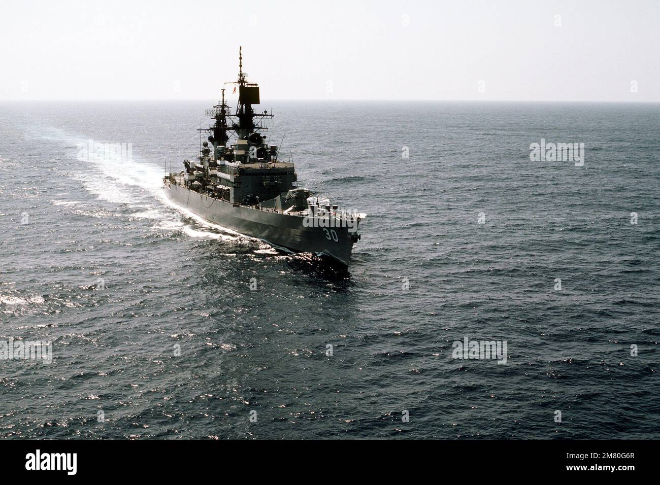 Aerial starboard bow view of the guided missile cruiser USS HORNE (CG ...