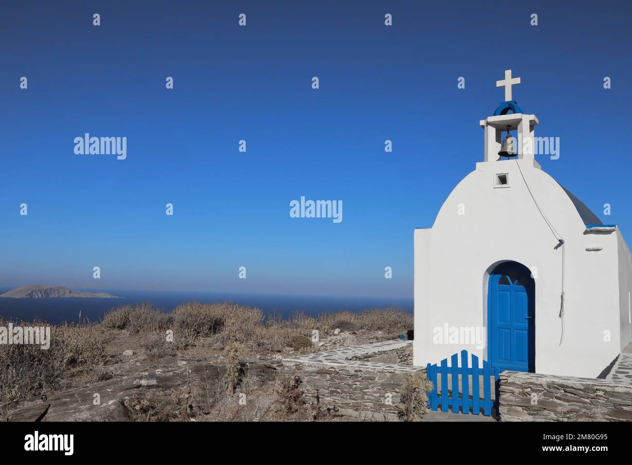 Lost in the beauty of the blue greek landscape Stock Photo - Alamy