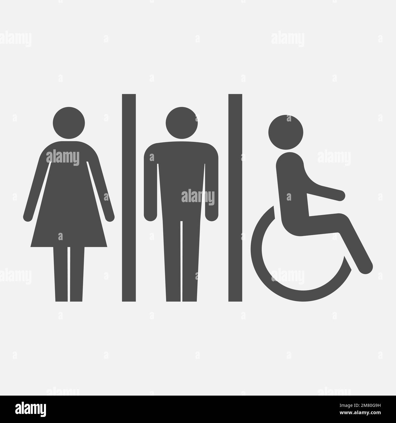 Toilet Icons Man Woman Handicap Restroom Bathroom In A Public Area