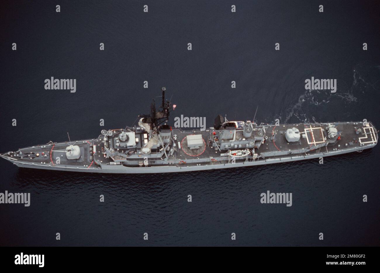 A port beam view of the guided missile destroyer USS HENRY B. WILSON ...