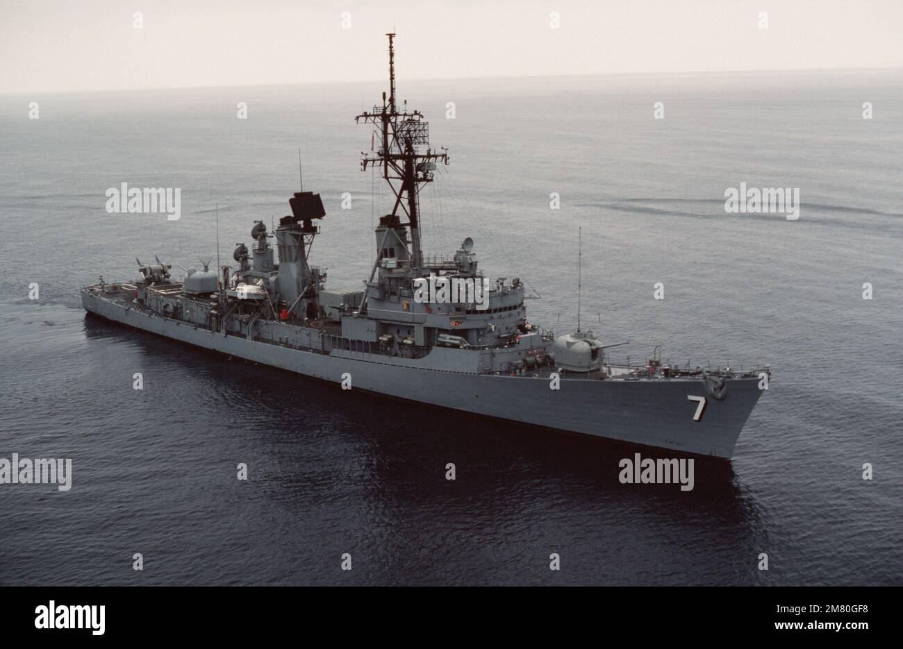 A starboard bow view of the guided missile destroyer USS HENRY B ...
