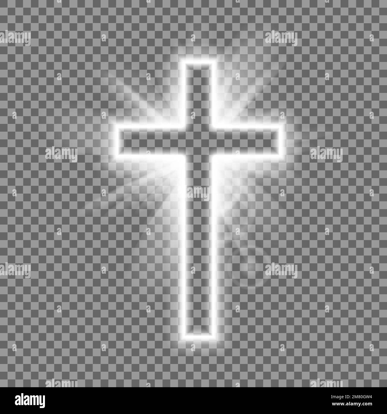 Christian heaven. Holy light glow effect. Vector shine symbol of ...