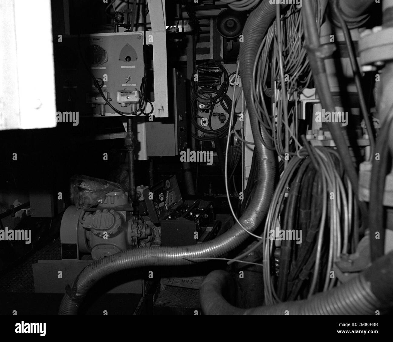 The auxiliary machinery room No. 1 aboard the guided missile frigate ...