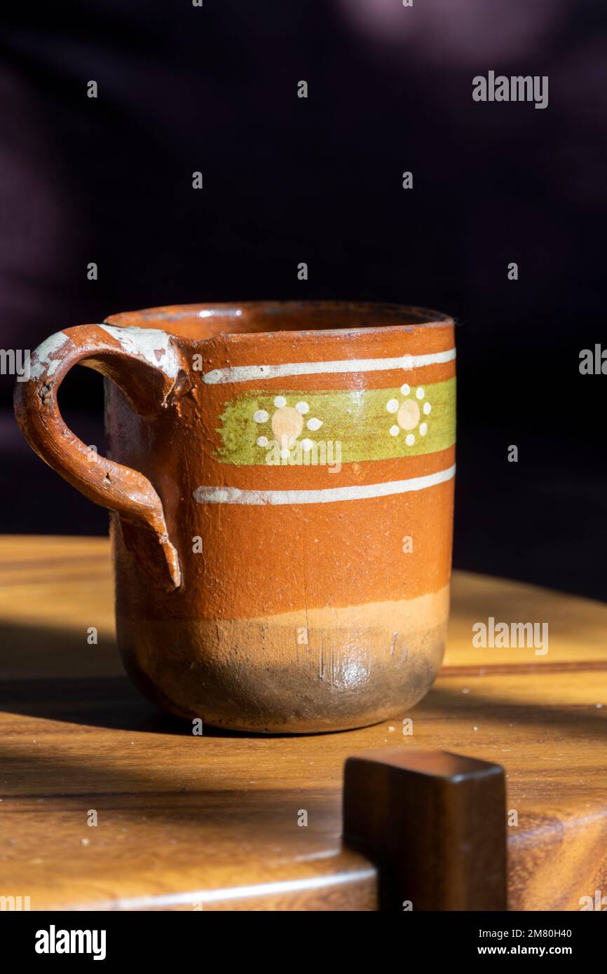 luz sol clay cup, natural clay with pigment, small coffee cup with ...