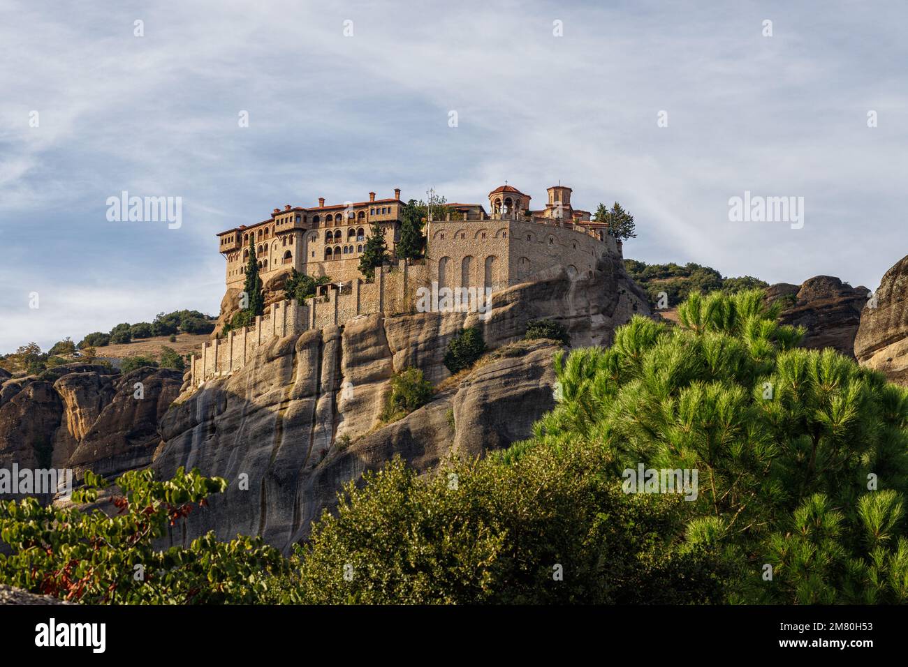 Mountain view with Varlaam monastery. Meteora Kalambaka Greece. Travel ...